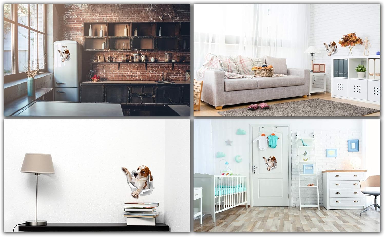 Winston & Bear 3D Dog Stickers – 2 Pack – Reaching Beagle Stickers For ...