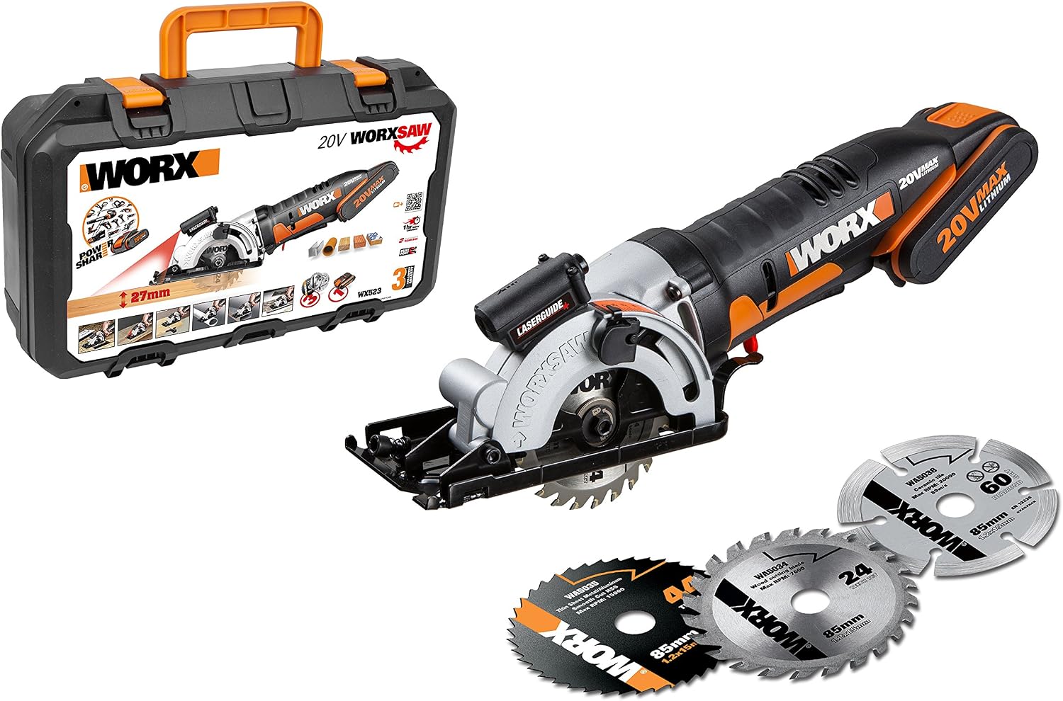 WORX WX523 18V 20V MAX WORXSAW Cordless Compact Circular Saw Amazon co WORX WX523 18V 20V MAX WORXSAW Cordless Compact Circular Saw Amazon co