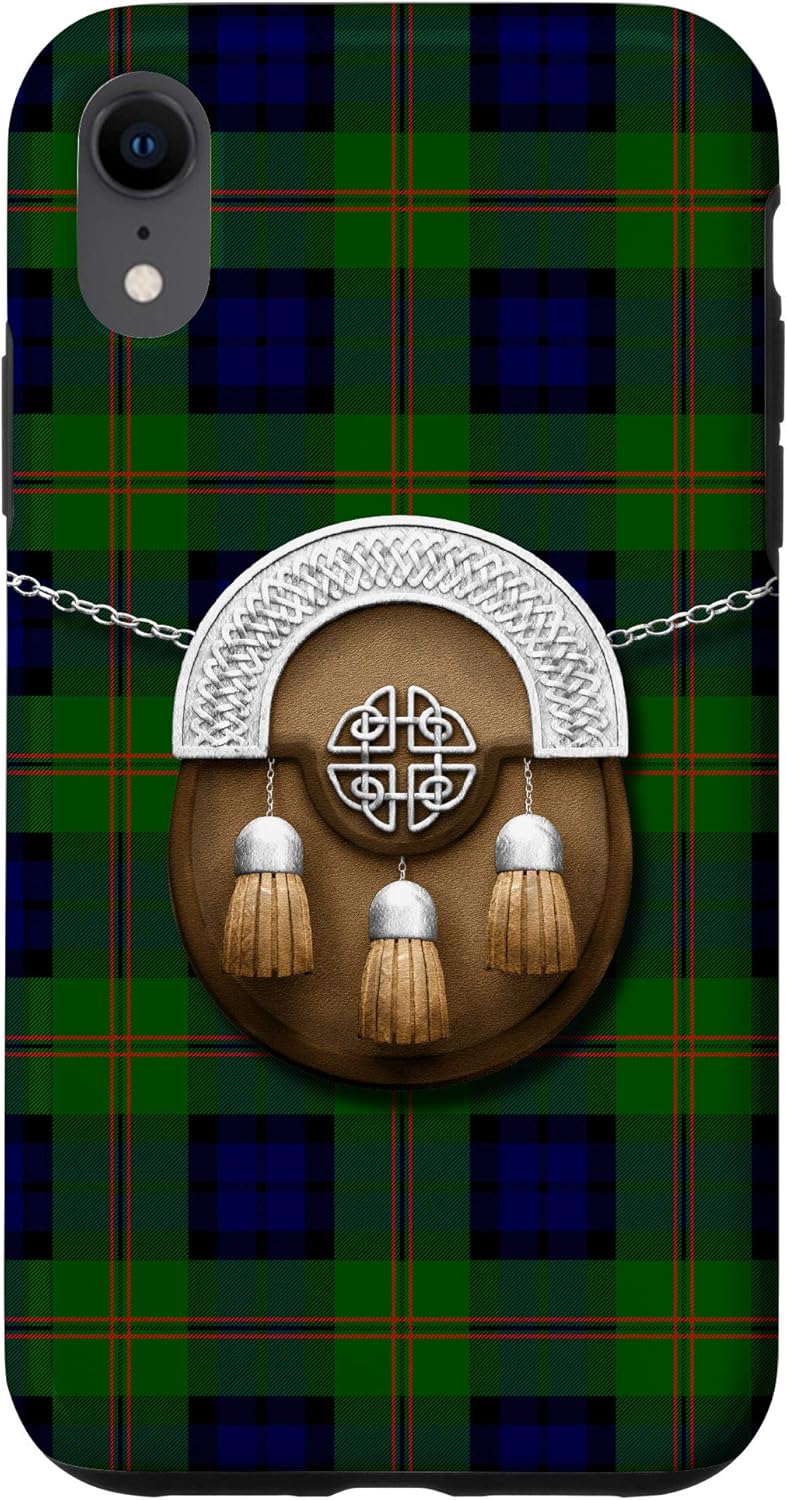 Amazon.com: iPhone XR Scottish Clan Dundas Tartan With Kilt Sporran Case