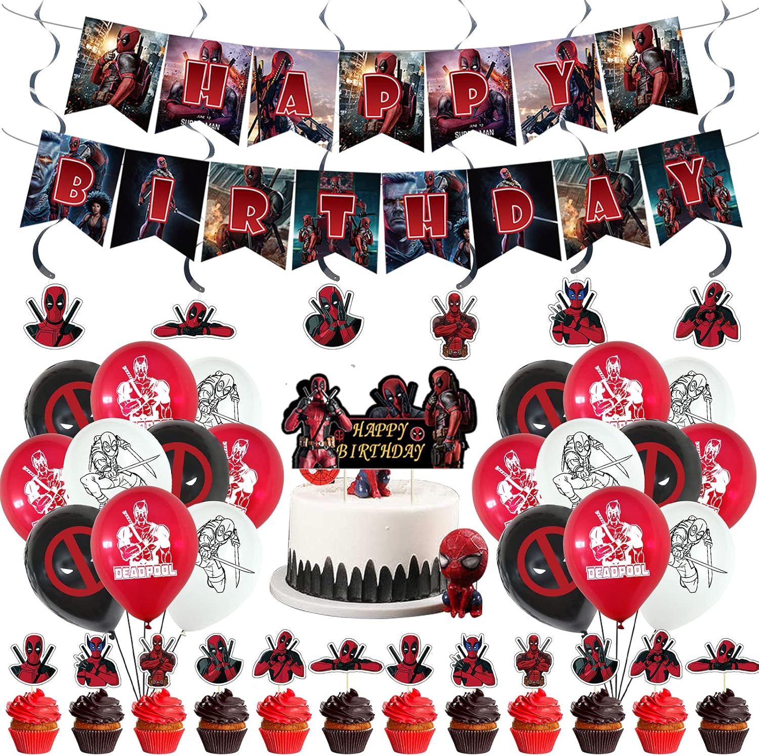 Deadpool Party Decorations ,Deadpool Birthday Party Supplies, Superhero ...
