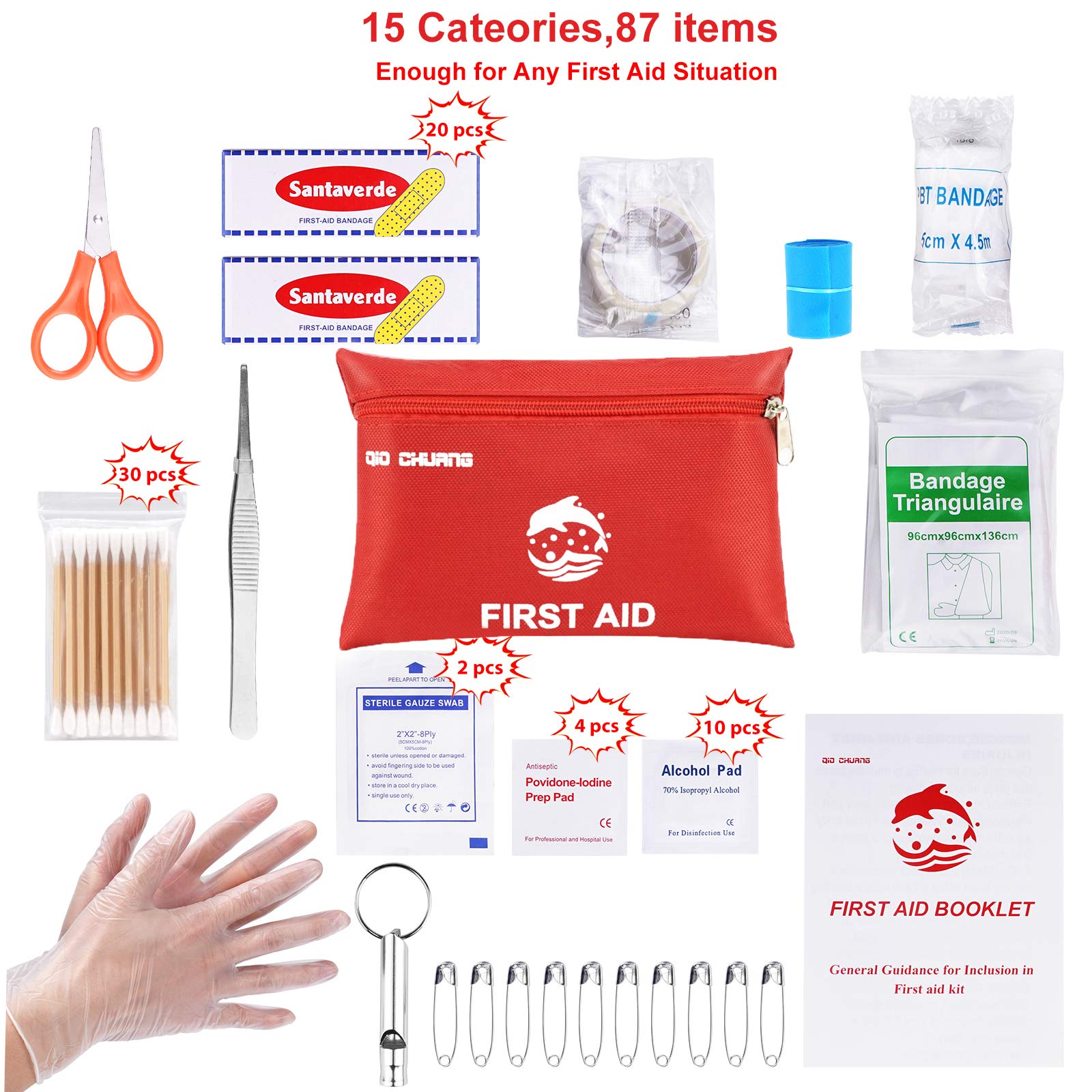 Mua Small Travel First Aid Kit - 87 Piece Clean, Treat and Protect Most ...