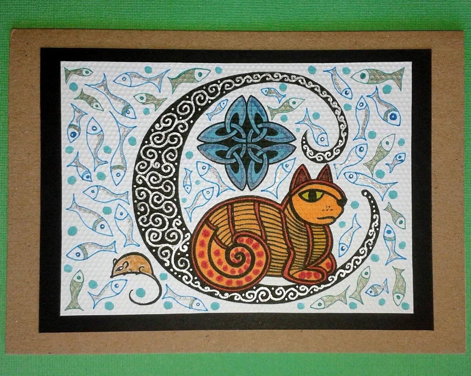 Unique Hand Painted Anglo Saxon Design Illuminated Initial C Greetings ...