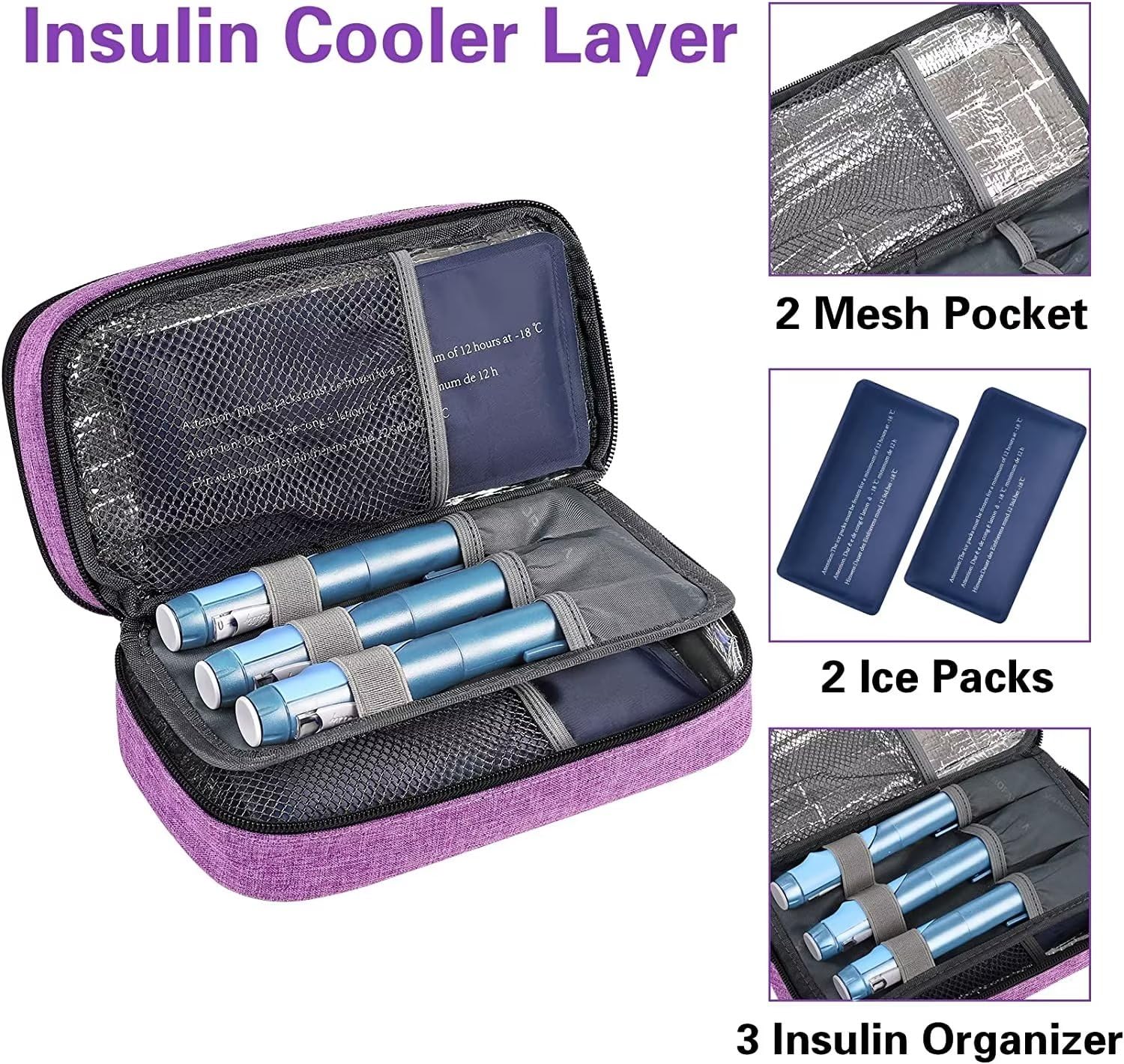 Mua Vancropak Diabetic Travel Case, Double Layer Insulin Cooler Travel ...