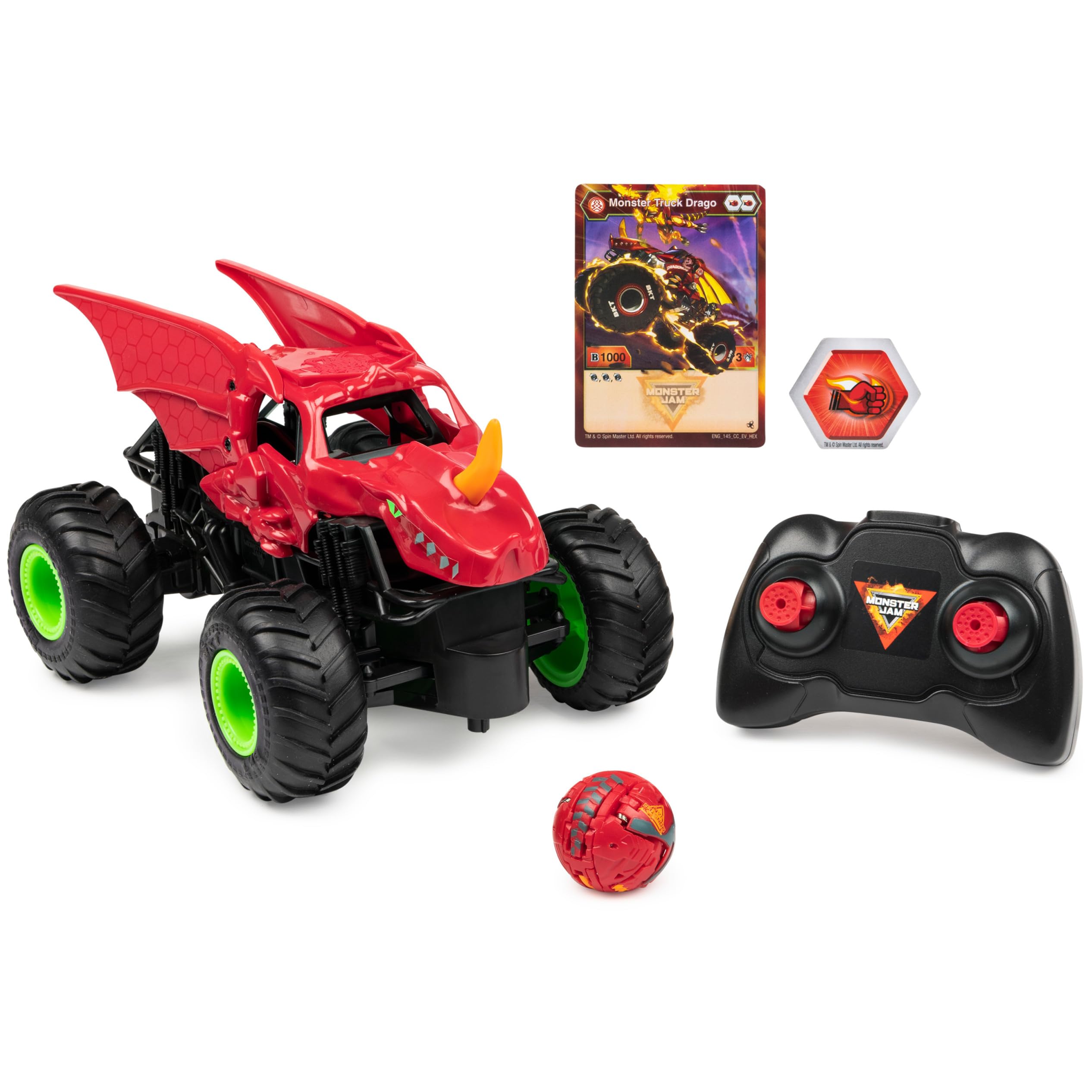 Monster Jam, Bakugan Dragonoid Remote-Control Monster Truck, Kids Toys ...
