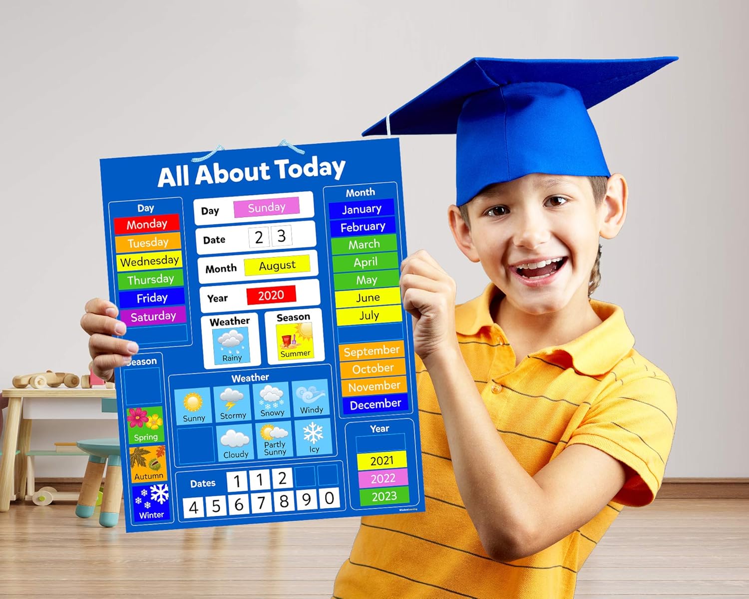 All About Today Children’s educational magnetic calendar board kids ...