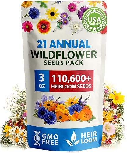 HOME GROWN 112,000+ Wildflower Seeds: Bulk Mix of 21 Varieties, Non-GMO ...