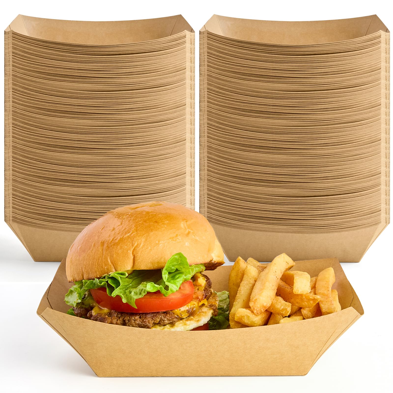 ZORRITA 4 LB Large Paper Food Trays, 100 Pack Disposable Nacho Trays ...