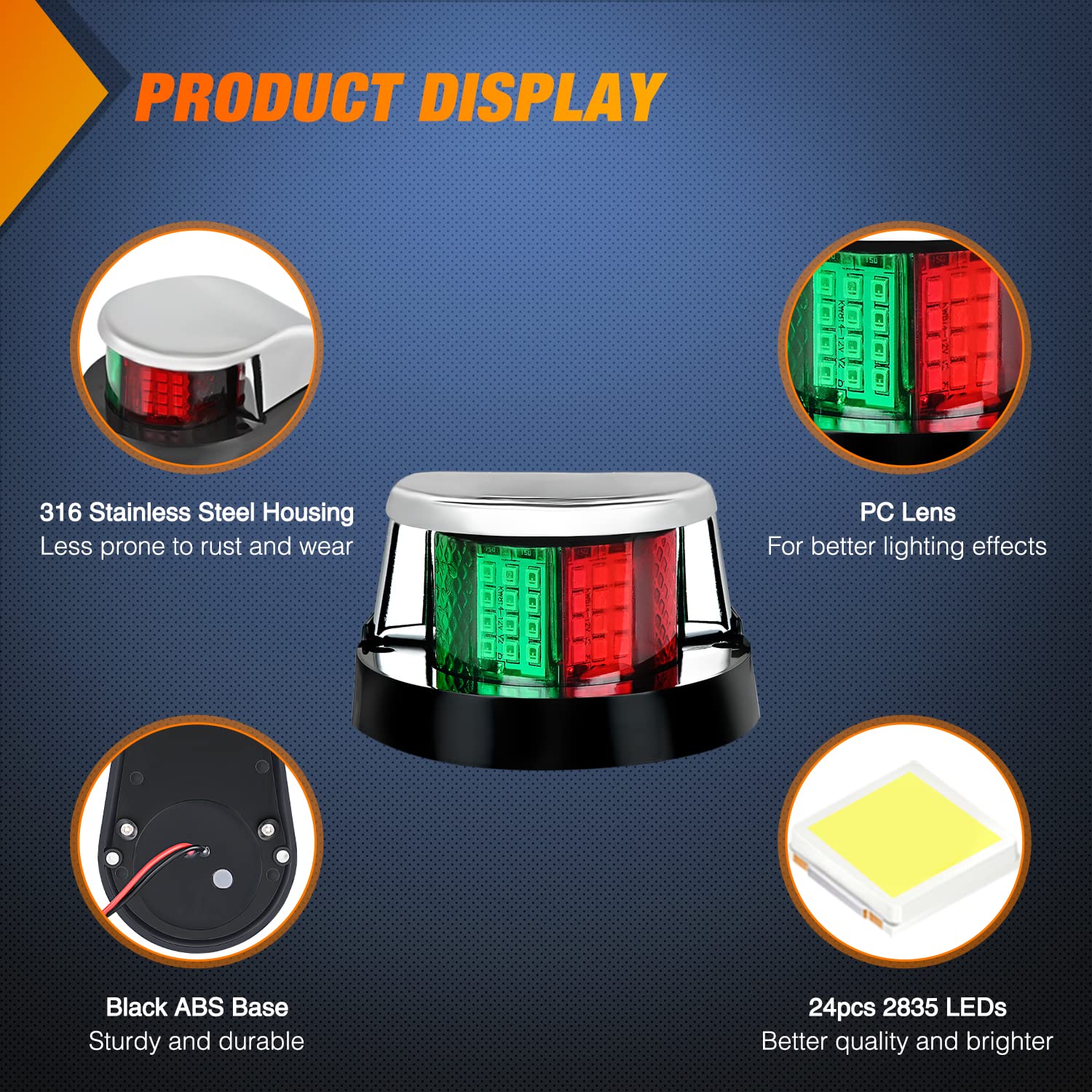 Mua Nilight Marine Boat Navigation Light 24LED Red Green LED Port ...