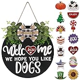 Amazon.com: 3D Rustic Front Door Welcome Sign Hanging with Bow-knot ...