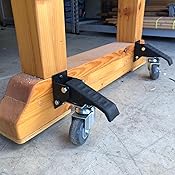 Workbench Caster kit 4 Heavy Duty Retractable Casters with Urethane ...