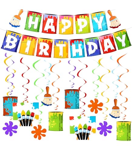 Paint Splatter Party Decorations Paint Splatter Birthday Decorations ...