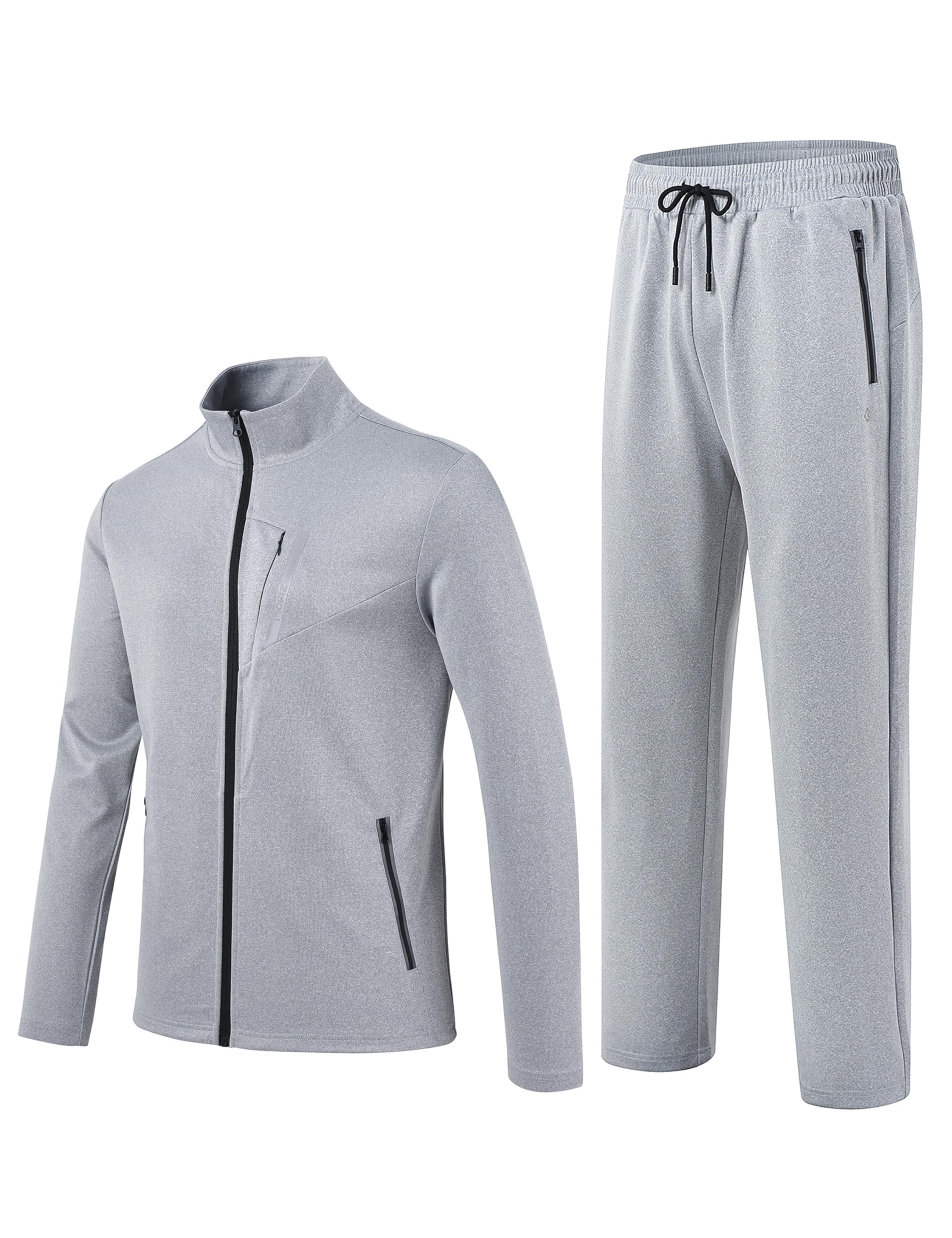 MoFiz Men's Athletic Tracksuit Full Zip Casual Sports Jogging Gym ...
