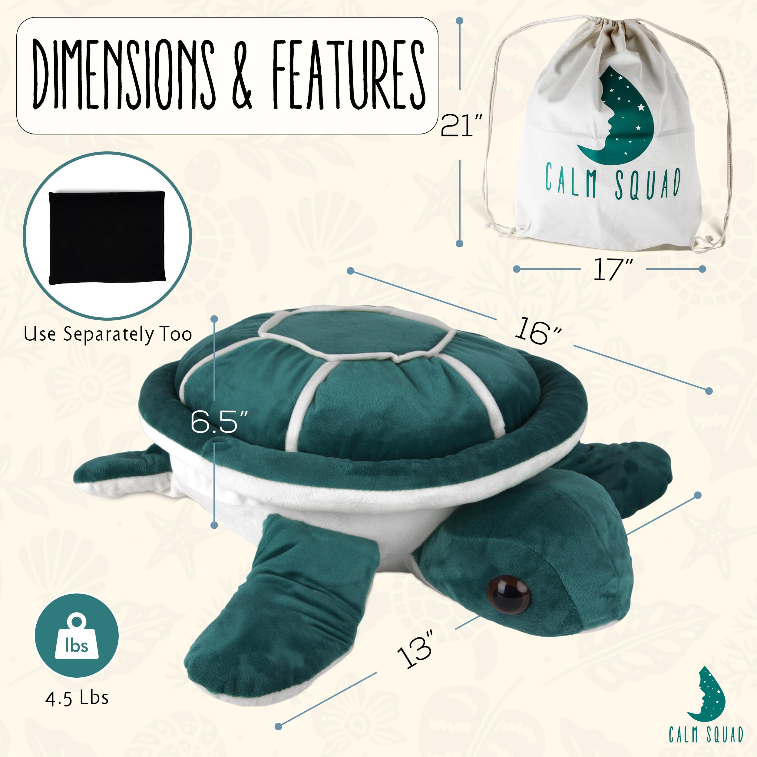 Mua 4.5 lbs Lou The Turtle Weighted Stuffed Animal - Warm Weighted ...