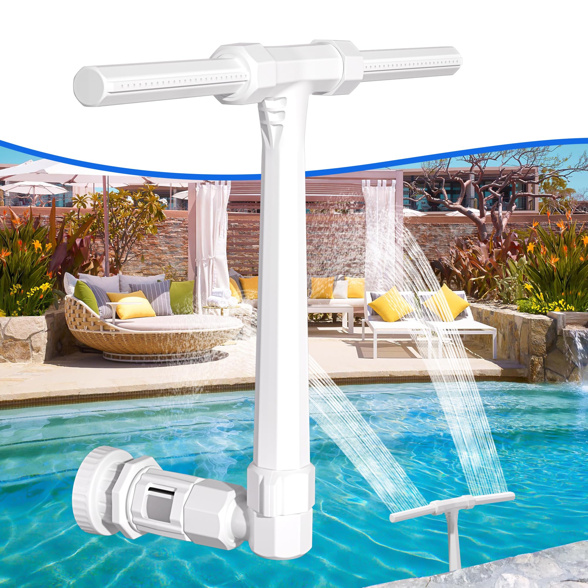 POOLHOUR Pool Fountain,360°Cooling Jet & Relaxation,Above Ground & In ...