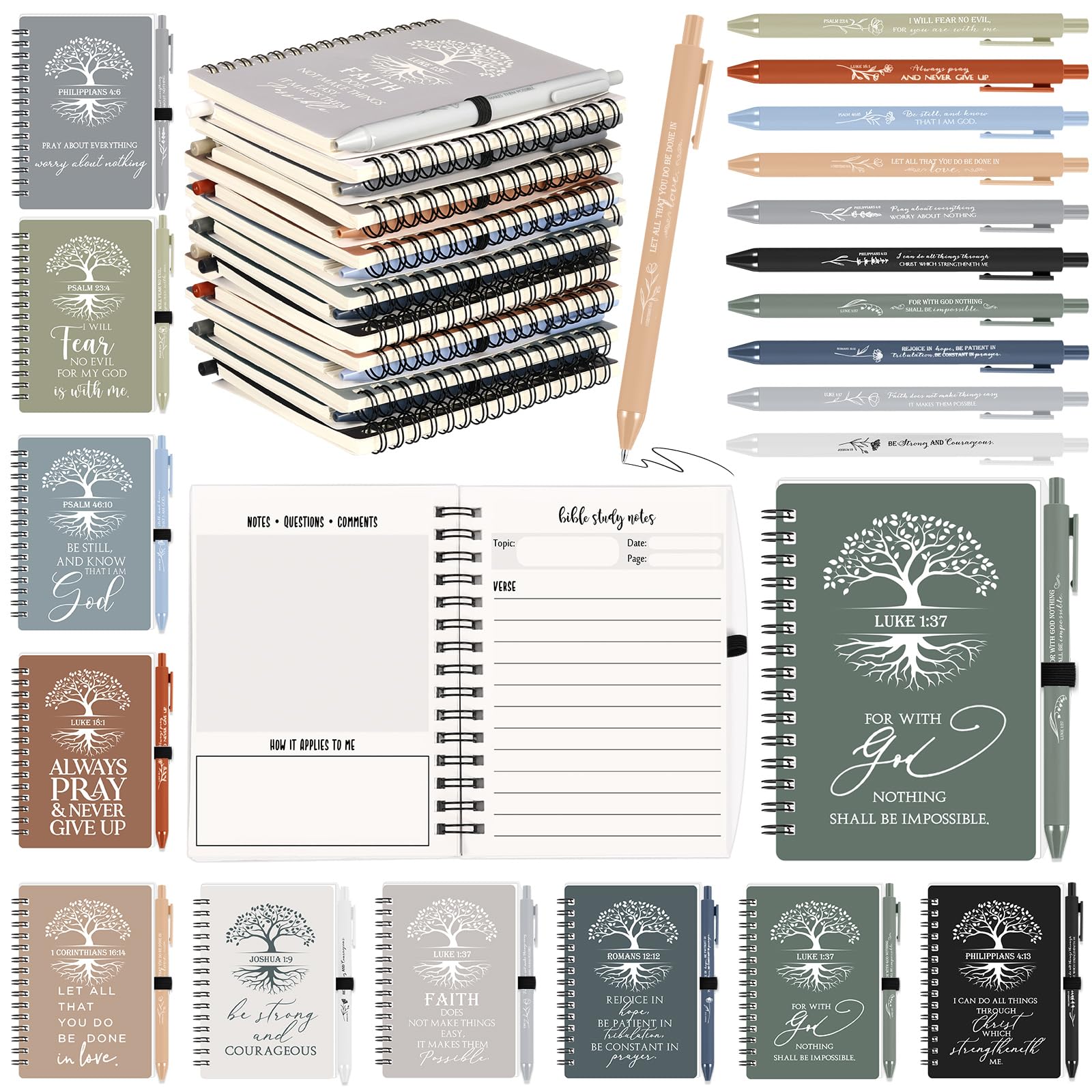 Kosiz 80 Pcs Christian Gifts Bulk Prayer Journal Religious Bible Verse ...