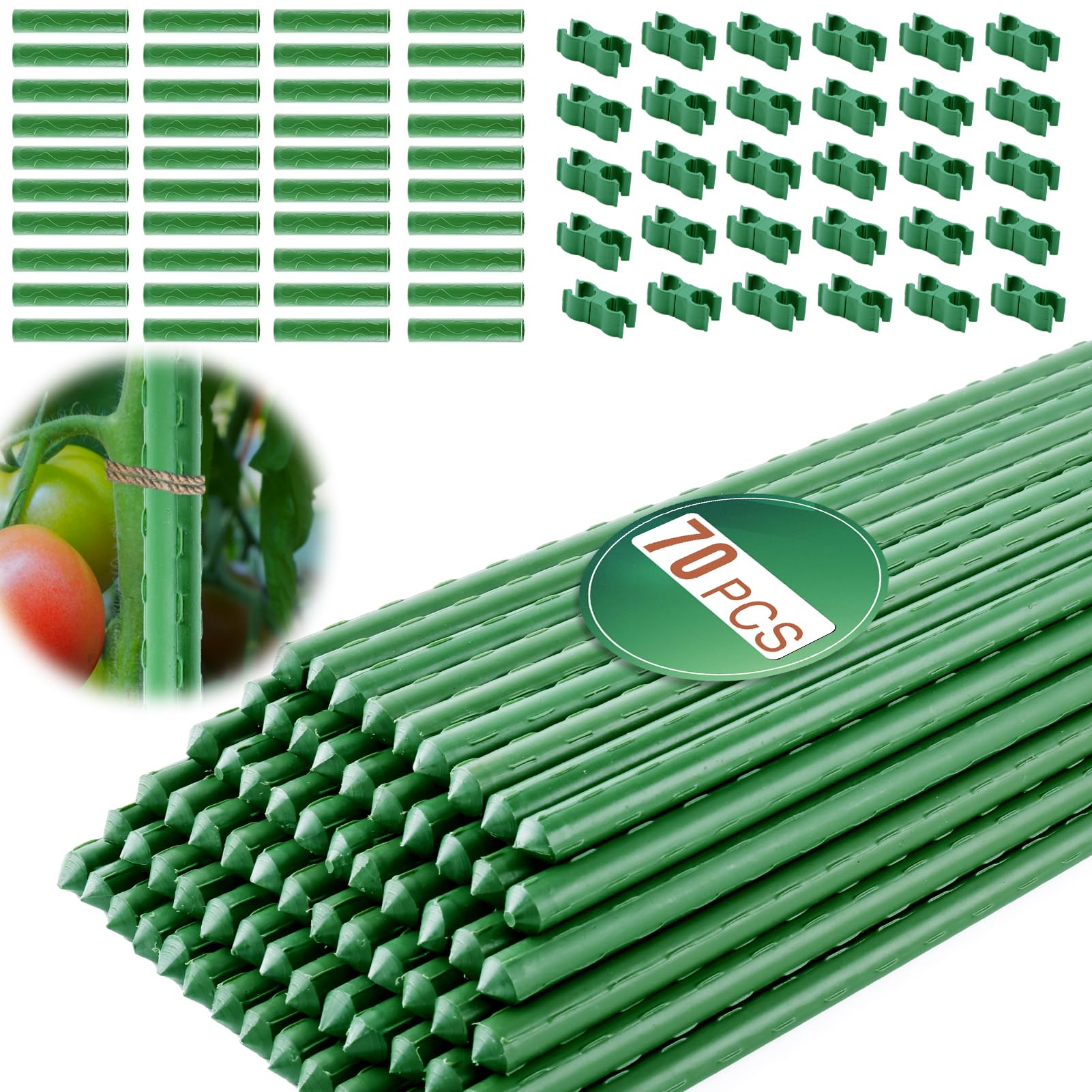 LANNEY Garden Stakes 70 Pcs -16 Inch Plant Stakes for Outdoor Plants ...