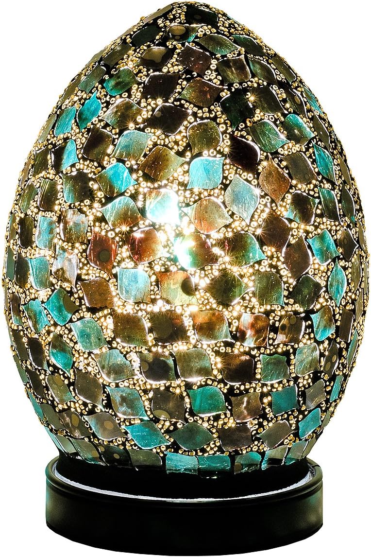 Febland Peacock Green Tile Mini Mosaic Egg Lamp – BigaMart