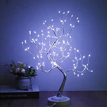 Amazon.com: LED Bonsai Tree Light Tabletop Lighted Tree USB&Battery ...