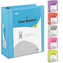 2 Inch 3-ring Binders 6-Pack PVC-Free Vinyl View Binders - 2-Inch Round ...