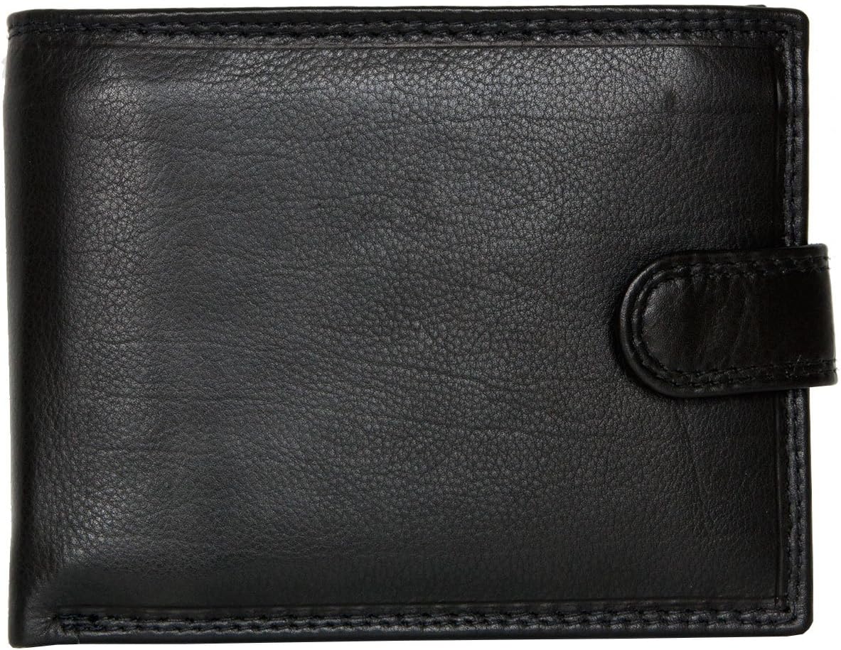 Men’s Black Trifold Genuine Leather Wallet Without Logos or Markings ...