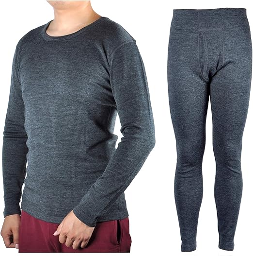 Men 100% Merino Wool Base Layer Thermal Underwear 400g Tops Bottoms Set ...