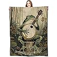 Amazon.com: VODRM Banjo-Playing Frog Blanket Whimsical Woodland Throw ...