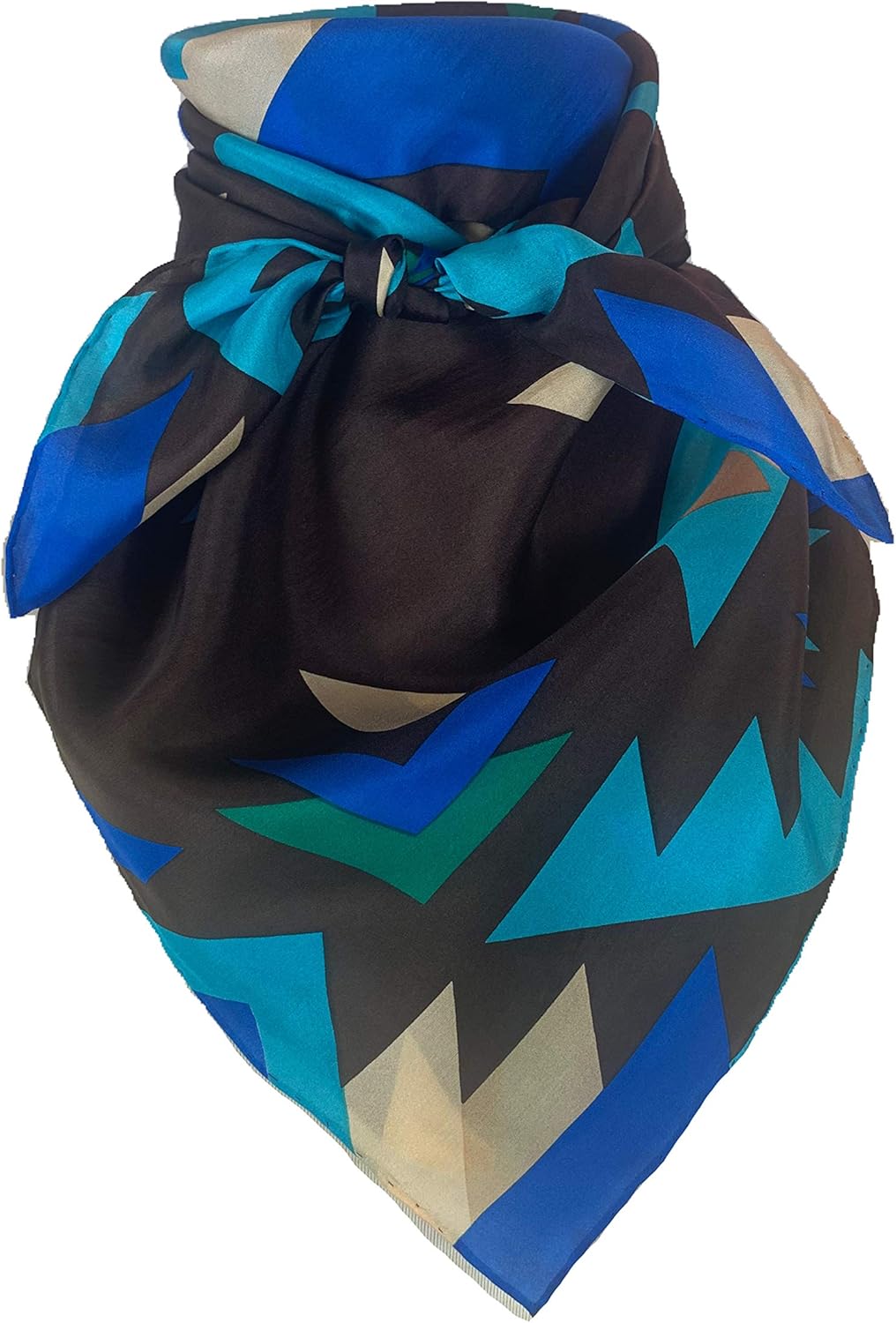 Wyoming Traders Wild Rag Bandana Southwest Silk Scarf (Brown Blue) at ...