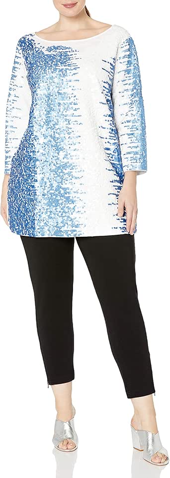 Joan Vass Women's Plus Size Sequin Tunic at Amazon Women’s Clothing store
