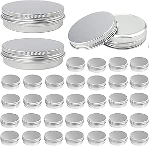 Amazon.com: 48 Pcs Aluminum Round Cans with Lid, OBKJJ 2 Oz Metal Tins ...