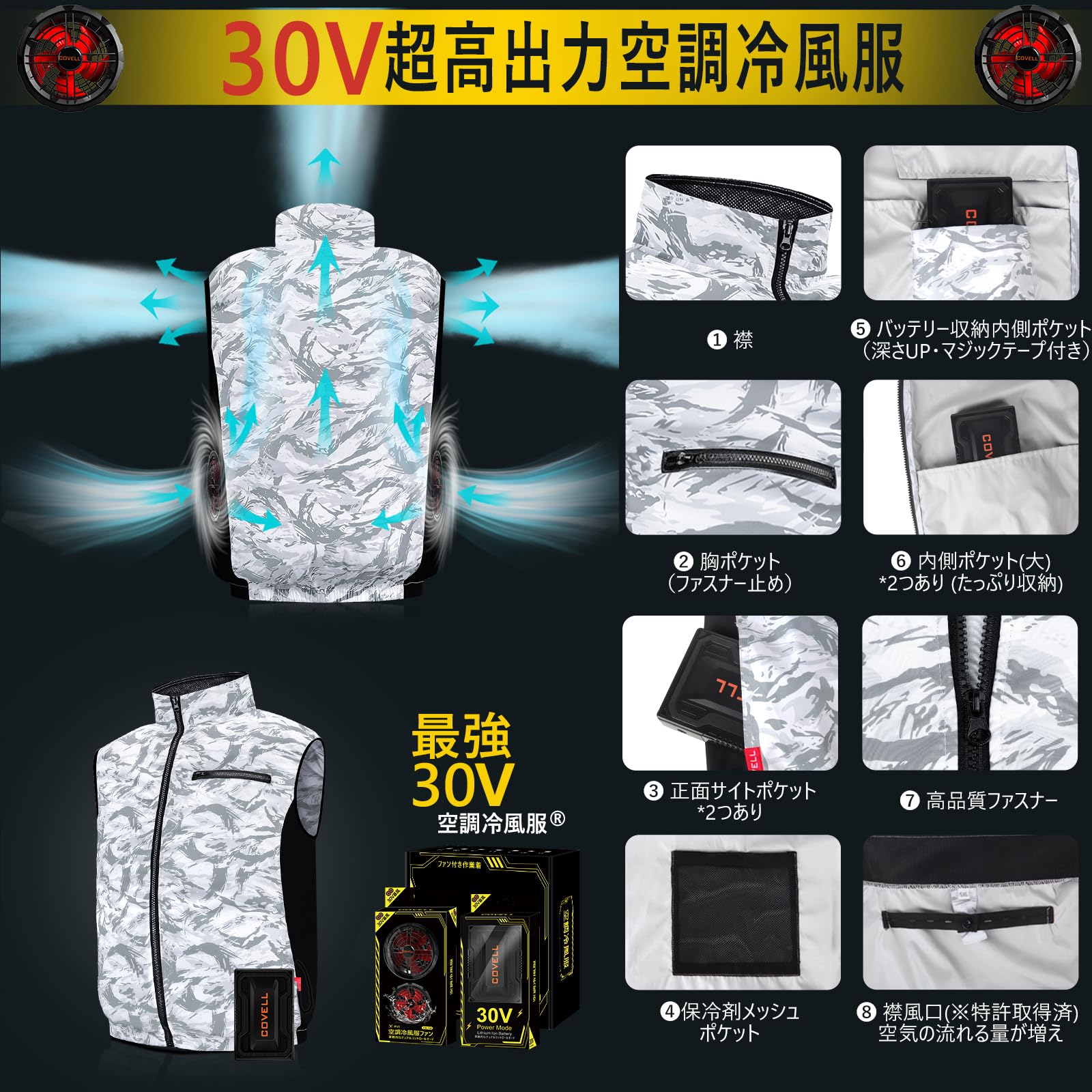 Mua [2024 Latest 30V Ultra High Output 22,000 mAh] Vest with Fan, Air ...