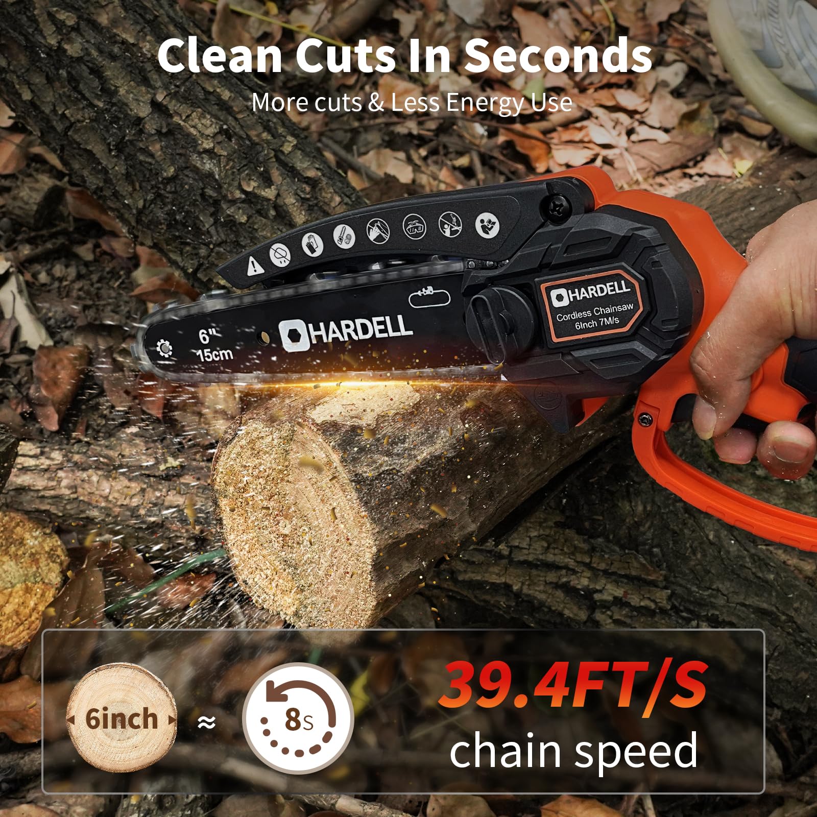 Mua HARDELL Mini Chainsaw Cordless, 6 Inch Handheld Electric Chainsaw ...