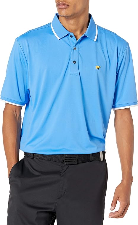 Jack Nicklaus Men's Short Sleeve Solid Polo with Rib & Cuff Tipping ...