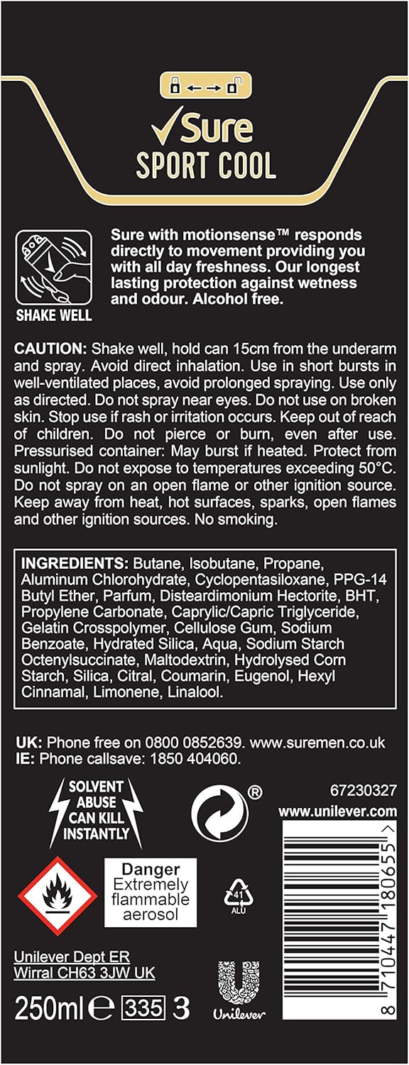 Sure Sport Cool 48h protection against sweat and odour Anti-perspirant ...