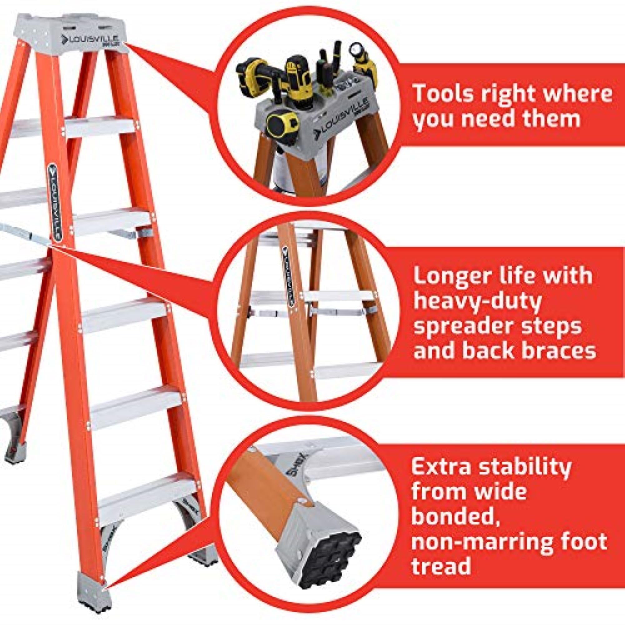 Mua Louisville Ladder 6-Foot Fiberglass Step Ladder, 300-Pound Load ...