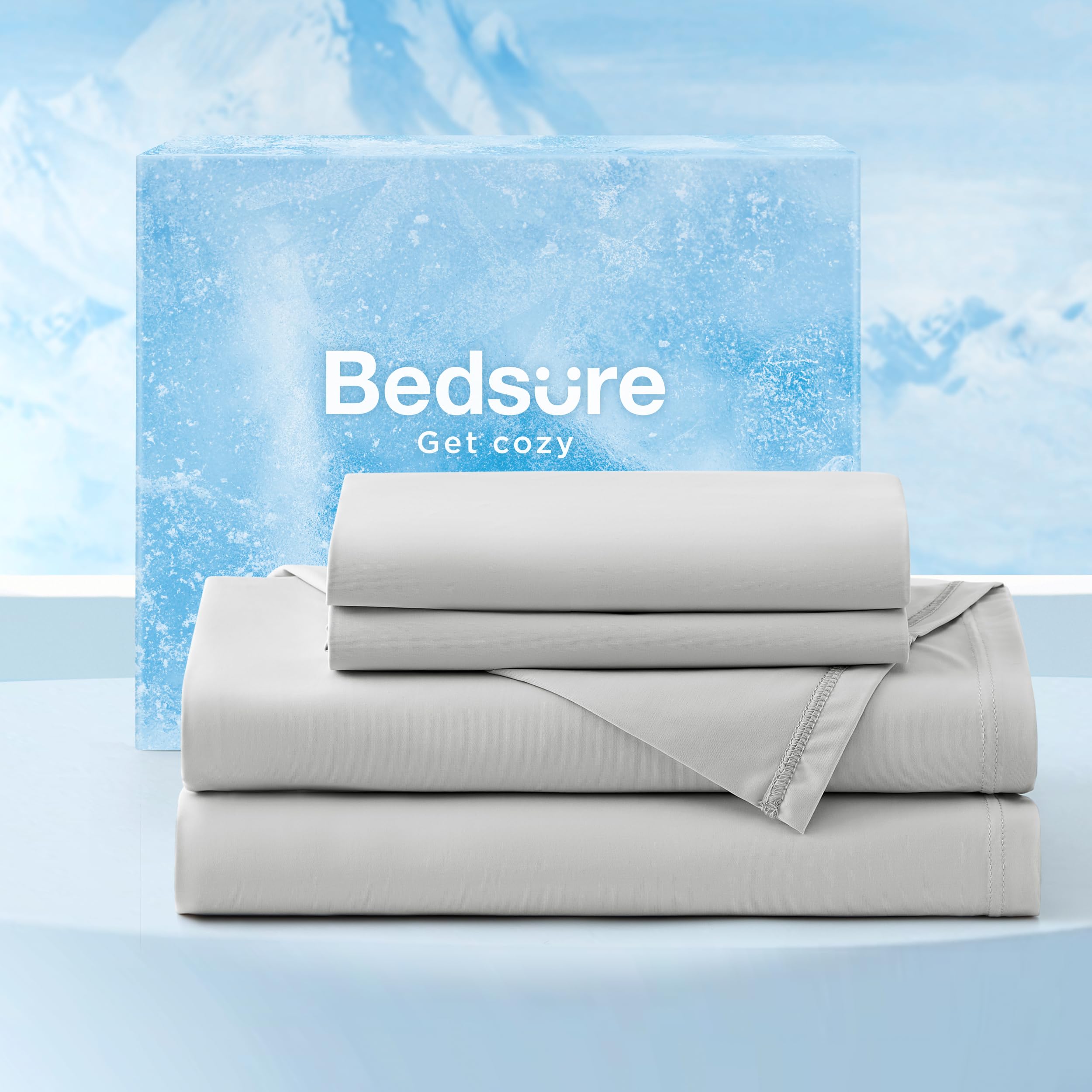 Bedsure Cooling Sheets King Size, Cooling Bed Sheets for Hot Sleepers, Chill Cool Sheet, Deep ...