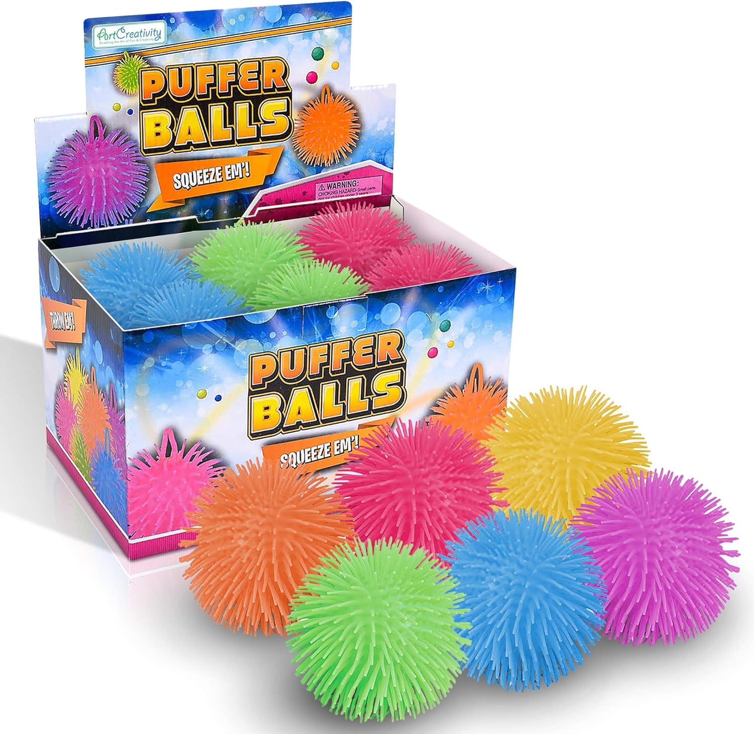 Amazon.com: ArtCreativity Puffer Balls - Pack of 12 - Spiky, Soft and ...