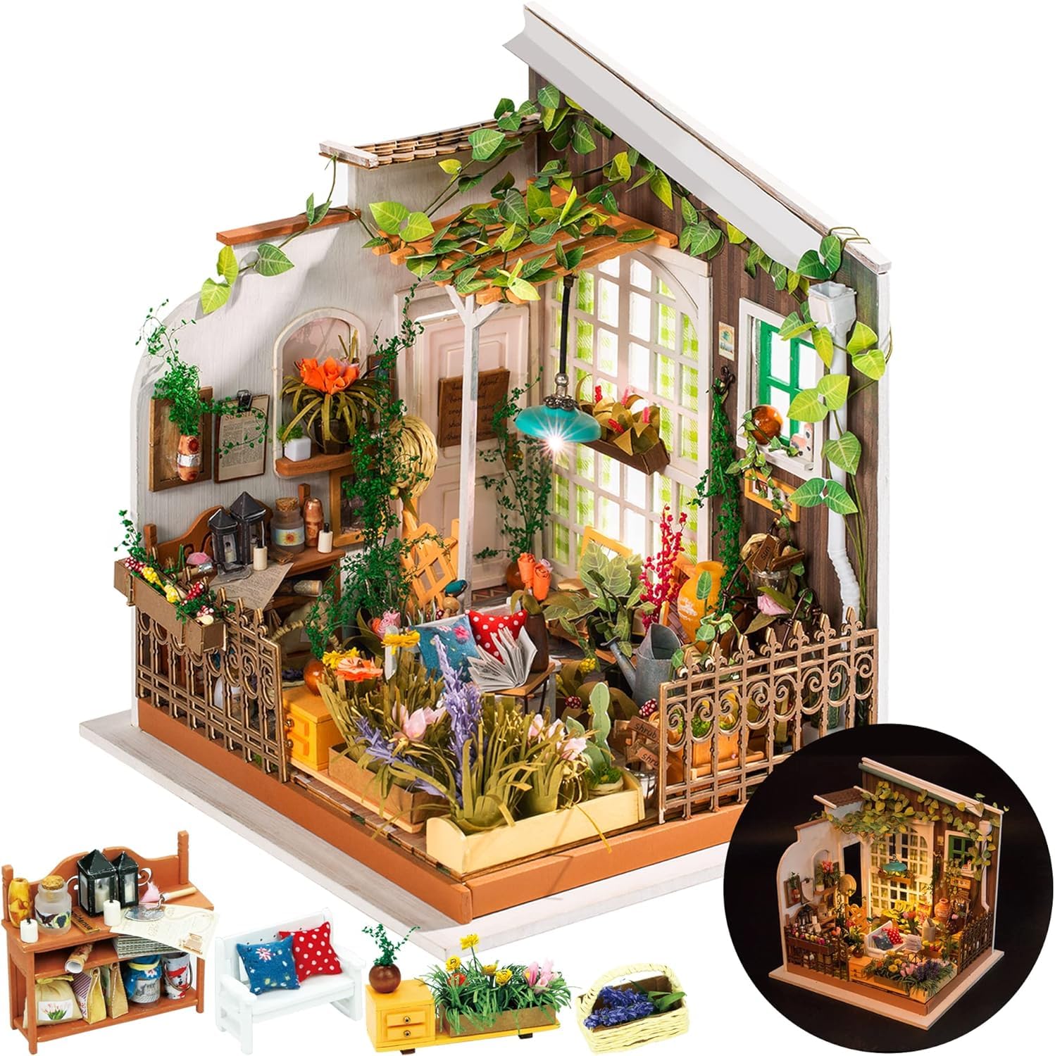 Rolife DIY Miniature House Kit Miller's Garden, Tiny House Kit for ...
