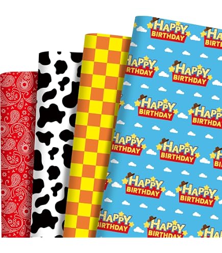 Birthday Wrap Paper Disney Pixar Toy Story 4 Ultimate Gift Pack Bluey ...