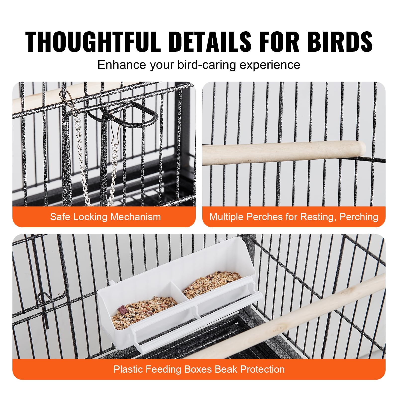 Mua VEVOR 52 Inch Bird Cage with Stand, Wrought Iron Standing Parakeet ...