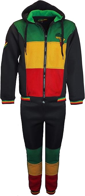 Raw Blue Rasta Tracksuit Full Set Lion of Judah Hooded Top and ...