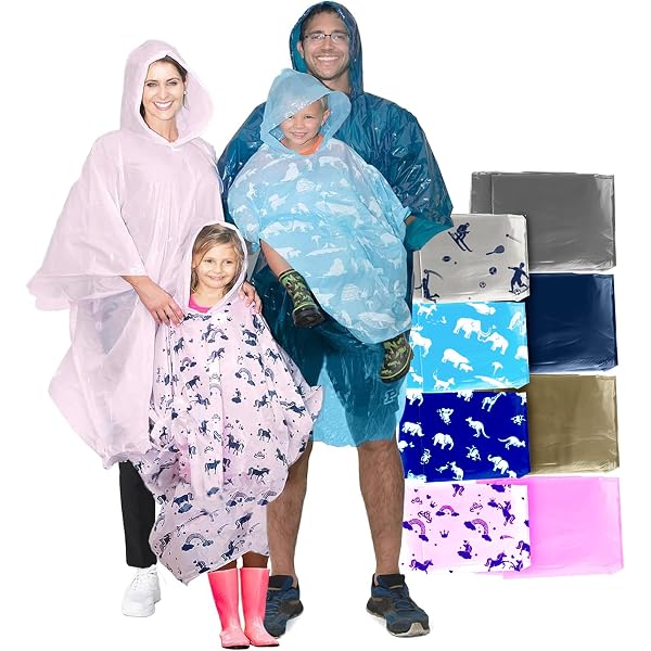 Emergency Rain Poncho 5 Pack Disposable Rain Ponchos - Portable ...