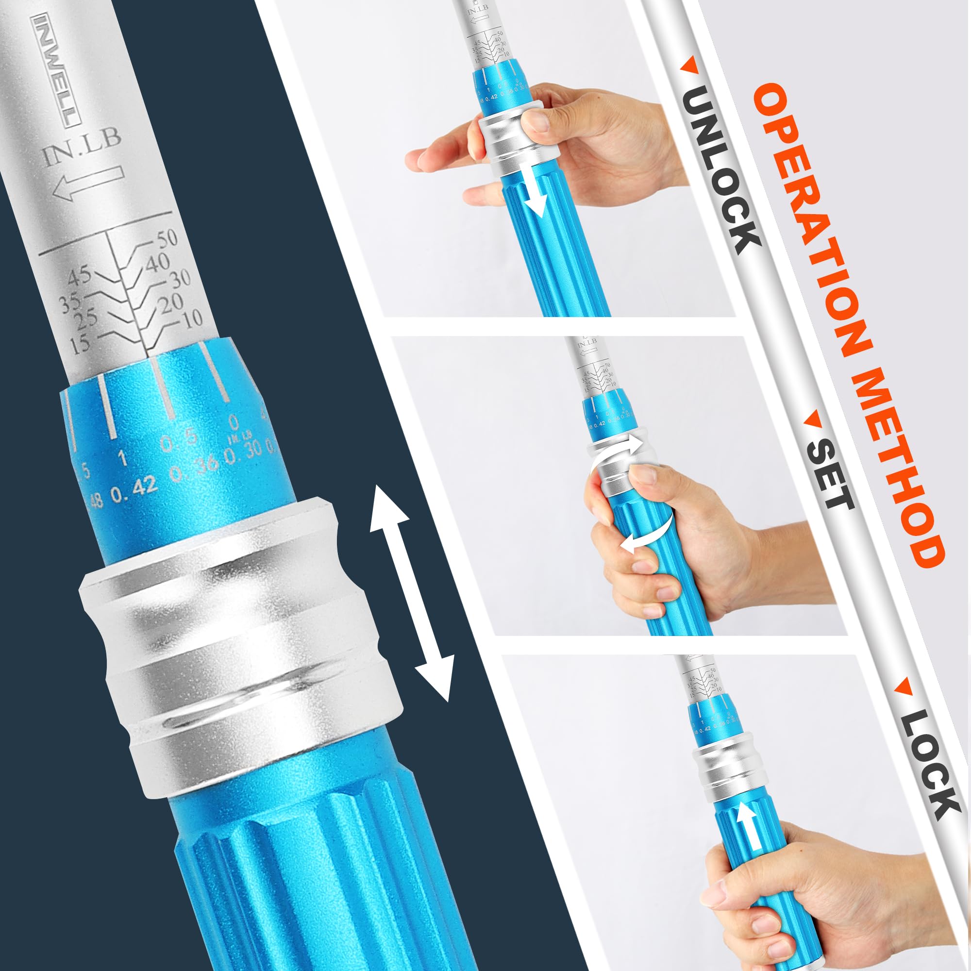 Mua 1/4 Inch Drive Click Torque Wrench Set - 10-50 in./lbs(1-6 Nm ...