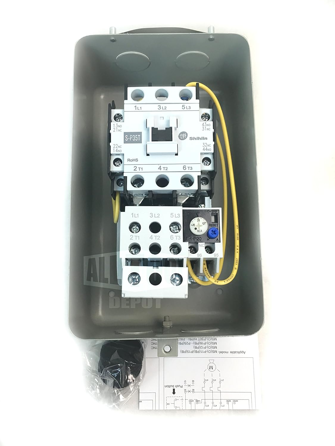 230V Single Phase Shihlin Magnetic Motor Starter 5HP 34Amp MS-P30T ...