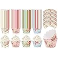 Amazon.com: Whaline 36Pcs Vintage Floral Cupcake Wrappers Colorful ...