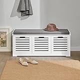 Amazon.com: Haotian FSR64-W, White Storage Bench with Drawers & Padded ...
