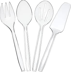 Amazon.com: Plasticpro Clear Serving utensils (24, Serving Utensils Set ...