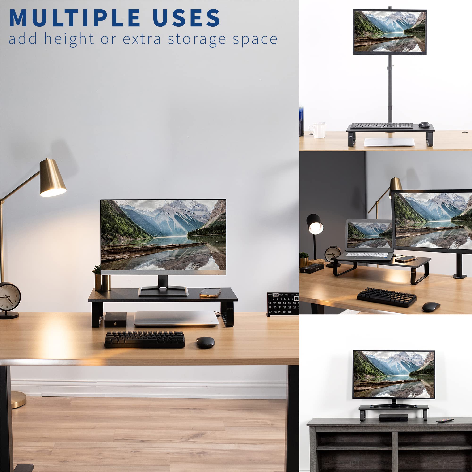 Mua 24 inch Monitor Stand, Wood & Steel Desktop Riser, Screen, Keyboard ...