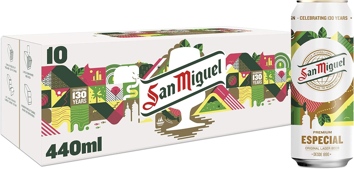 San Miguel Premium Especial International Beer, 10 x 440ml: Amazon.co ...