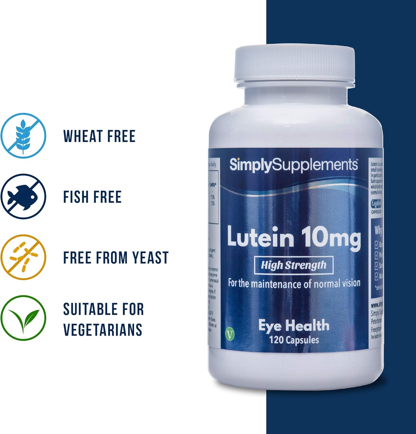 Lutein Capsules 10mg | Vegan & Vegetarian Friendly | 120 Capsules ...
