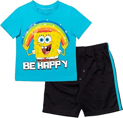 Nickelodeon Spongebob Squarepants Boys T-Shirt Shorts Set Mesh : Amazon ...
